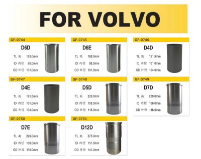 China EXCAVATOR ENGINE CYLINDER LINER SERIES FOR VOLV O for sale