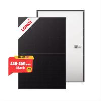 China 22.5-23.0% Panel Efficiency Longi Solar Module 440W Solar Panel Pure Black Full Black Mono-Facial Solar Cell for sale