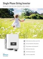 China Single Phase Solar System Deye PV Inverter 9KW 10KW Sun-9/10K-G02P1 with IP65 Rating for sale