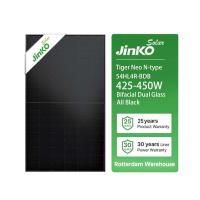 China Solar Panel Jinko JKM425-450N-54HL4R-BDB All Black Bifacial Module N-TYPE Monocrystalline 108 Cells for sale