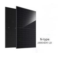 China JA Solar Panel JAM54D41 LB Full Black Double Glass N-type Bifacial Solar Module 450w for sale