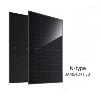 China JA Solar Panel JAM54D41 LB Full Black Double Glass N-type Bifacial Solar Module 450w for sale