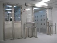 China 1.2mm Stainless Steel Air Shower Tunnel Infrared Auto Sliding Doors for sale