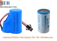 China 3.6V ER26500 Lithium Battery Pack with 1550 Pulse Capacitor for IoT 8500mAh for sale