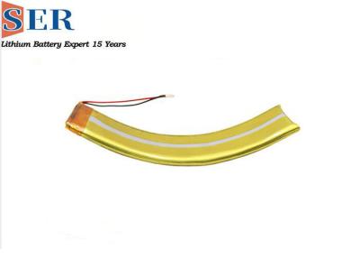 China Customizable Curved LiPo Battery 3.7V 1800mAh 4x30x112mm Flexible Lithium Polymer for sale