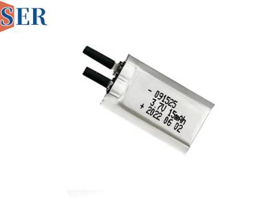 China Customize 3.7V ultra thin pouch cell 091525 rechargeable lithium polymer battery for wearable devices for sale