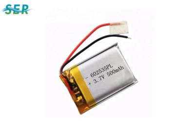 China 3.7V 500mAh Lithium Polymer Battery 602535 6×25×35mm with PCB Protection for MP3 MP4 Players for sale