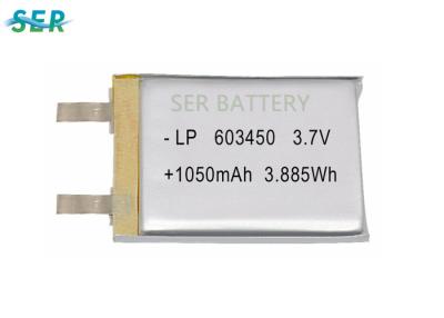 China 603450 3.7V 1200mAh Lithium Polymer Battery with PCB and Wire - Long Cycle Life Over 500 Cycles for sale