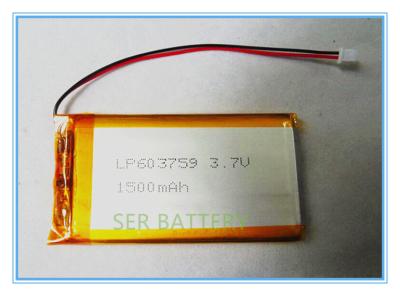 China Tablet PC Lithium Polymer Battery Pack 3.7V 1500mAh LP603759 6.0x37x59mm for sale