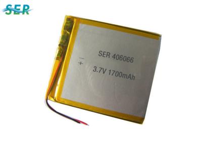 China 3.7V 1700mAh Prismatic Pouch Lithium Ion Polymer Battery 406066 for Solar Lights and Electronics for sale