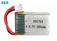 China 3.7V 150mAh 651723 LiPo Battery 15C High Rate for X2 RC Quadcopter Drone for sale