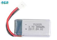 China Flexible Lithium Polymer RC Drone Battery 752035 3.7V 380mAh 20C High Discharge Rate for UAV and Hobby Applications for sale