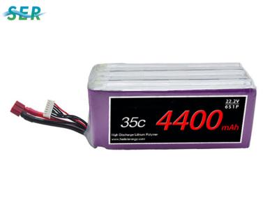 China 6S1P 22.2V 4400mAh 35C High Discharge LiPO Battery Pack for RC Helicopters and Drones for sale