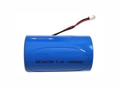 China 3.6V 14Ah LiSOCL2 D Size Battery ER34615M with Wire Leads Connector for Alarms for sale