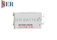 China EF651625 3.6Volt LISOCL2 Prismatic Battery LTC-3PN With Pins Terminals for sale