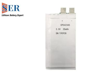 China CP042345 3.0V 35mAh Flexible LiMnO2 Battery - Ultra Thin 0.45mm Design for IoT and Wearable Devices for sale