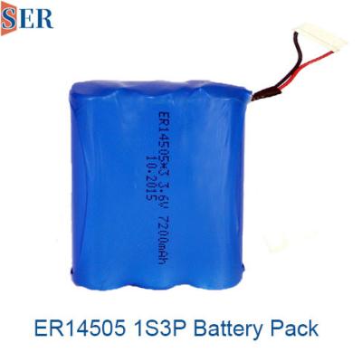 China ER14505 LiSOCl2 Battery 3.6V 2700mAh 2/3A Size Lithium Metal Battery Pack Custom for sale