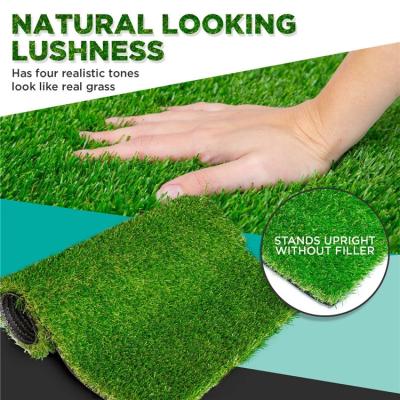 China PP+PE Garden Lawn Artificial Grass Cover Weather Stability Artificial Grass Mat for sale