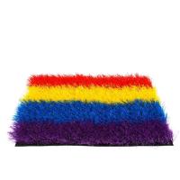 China Top High Quality Artificial Grass Rainbow Color Artificial Grass 15 Mm High Density Grass Carpet For Outdoor for sale