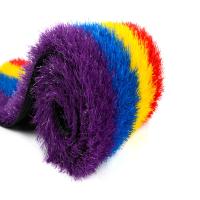 China Factory Wholesale Rainbow Color Artificial Grass 10mm Lawn Synthetic Turf Soft Carpet Artificial Grass For Outdoor for sale