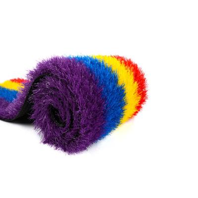 China Landscaping Synthetic Artificial Grass 20mm Rainbow Sports Flooring Turf for sale