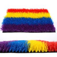 China Landscaping Synthetic Artificial Grass 20mm Rainbow Sports Flooring Turf for sale