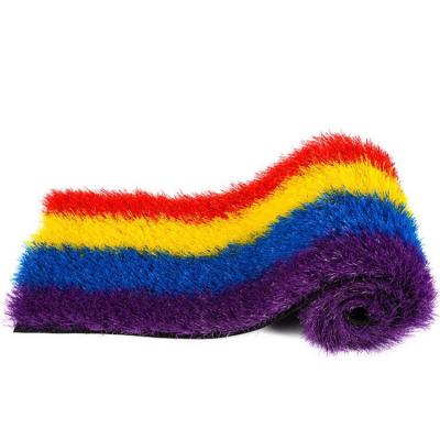 China Durability Rainbow Artificial Grass Sports Leisure Amusement Fake Grass for sale