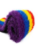 China Garden Rainbow Artificial Grass Synthetic Plastic Lawn Roll Grass Turf for sale