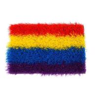 China Outdoor Rainbow Artificial Grass Mat Artificial Turf Lawn Synthetic Grass for sale