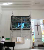 China P4 LED Wall Display Screen 64 Dots X 32 Dots For Cathedral Hotel And Conference Shenzhen Factory for sale