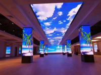 China Square Pillar Type LED Illuminated Video Walls 1.6mm Small Diagonal Seam Shenzhen Factory for sale