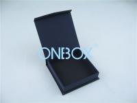 China Recycled Cardboard Jewelry Boxes / Rigid Earring Gift Boxes Dark Blue for sale