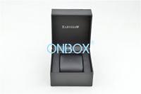 China Luxury PU Leather Single Watch Box 113x113x85mm Custom Logo Black Mens Watch Case for sale