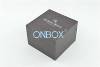 China Luxury MDF Watch Box 200x200x180mm with Metal Hinge and Grained Paper Exterior for sale