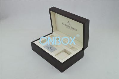 China MDF Luxury Watch Box 500x200x180mm with Grained Paper and Gift Set Insert for sale