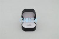 China Customizable Single Ring Jewelry Box 55x50x40mm Black Touch Paper White Suede Lining for sale