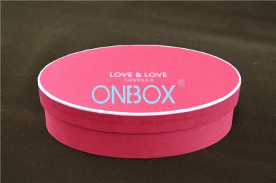 China Oval Luxury Jewellery Packaging Boxes In Texture Paper With Sponge Insert for sale