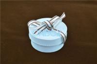 China Custom Cylindrical Cardboard Jewelry Gift Box 95x45mm with Ribbon and Logo for sale