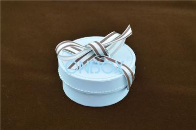 China Custom Cylindrical Cardboard Jewelry Gift Box 95x45mm with Ribbon and Logo for sale
