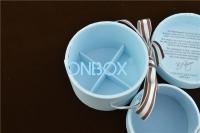 China Lovely Light Blue Cube Cardboard Rigid Gift Boxes Luxury With Lid Off Cover for sale