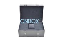 China Black PU Leather Watch Boxes High End Jewelry Packaging With Removable Pillow for sale