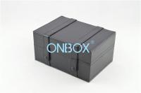 China Black PU Leather Watch Boxes High End Jewelry Packaging With Removable Pillow for sale