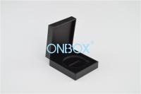 China Black Leatherette Coin Display Box 60x70x26mm with Velvet EVA Insert Slot for sale