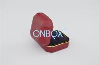 China Octagonal PU Leather Jewelry Gift Box with LED Light 75x75x46mm Customizable for sale