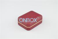 China Customizable Octagonal Metal Leather Jewelry Box 70x90x40mm with LED Light and Gold Borders for sale