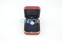 China Customizable Octagonal Metal Leather Jewelry Box 70x90x40mm with LED Light and Gold Borders for sale