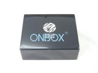 China Custom Logo Printed Solid Wooden Pen Gift Box Set 240x203x80mm Dark Blue PU Gloss for sale