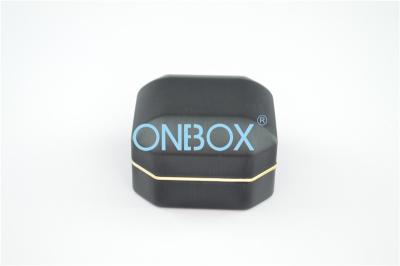China PU Leather LED Light Box , Luxury Packaging Boxes For Lady Finger Ring With Brush Drawing Lines for sale