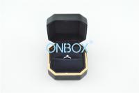China PU Leather LED Light Box , Luxury Packaging Boxes For Lady Finger Ring With Brush Drawing Lines for sale
