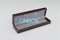 China Custom Leather Bracelet Jewelry Box with 2 LED Lights 240x65x42mm for sale